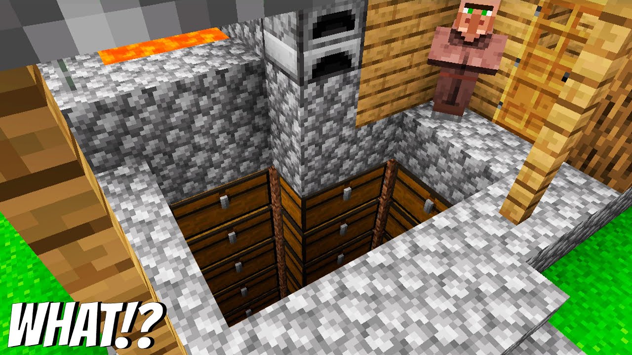 I found a STRANGE PIT in Minecraft ! SECRET PIT in VILLAGE ! What's ...