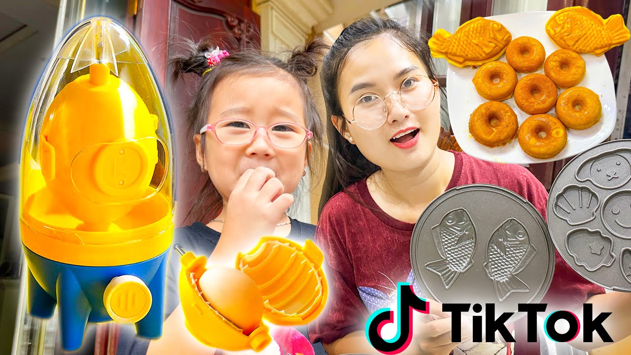 Changcady làm những món ăn theo các video trên tiktok, máy quay trứng ...
