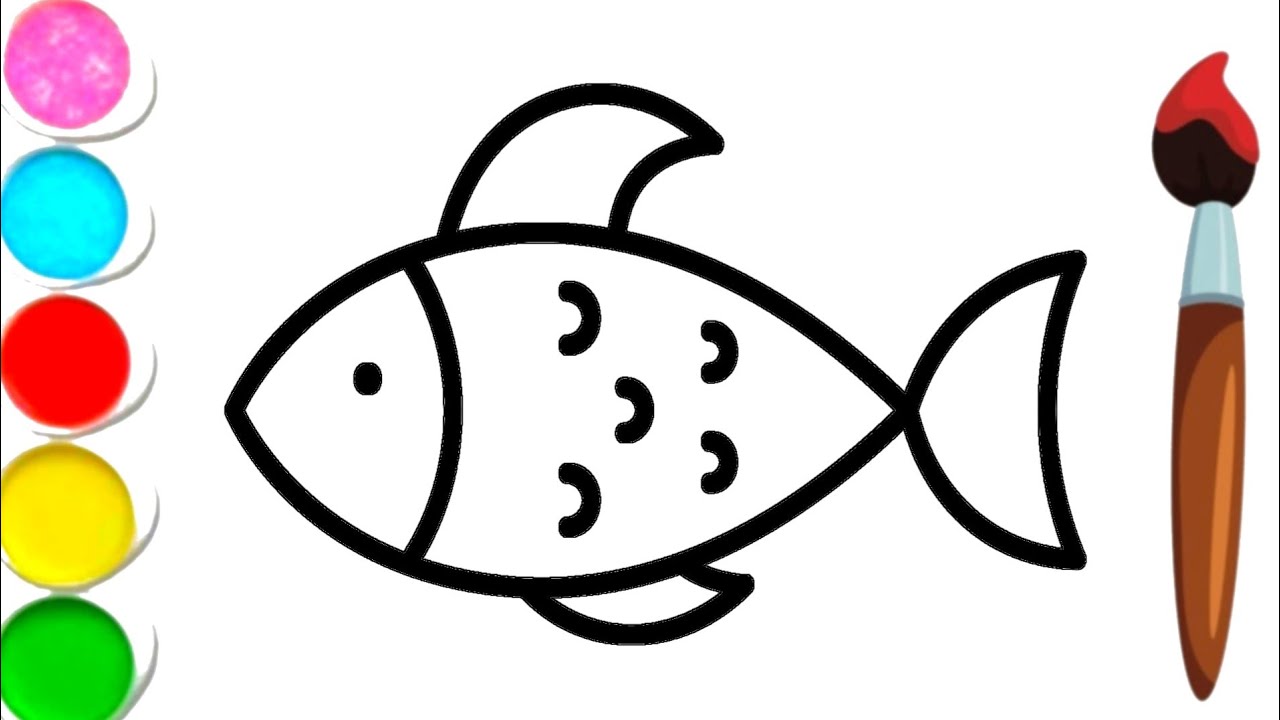 Fish drawing tutorial for kids and toddler's | how to draw fish - YouTube