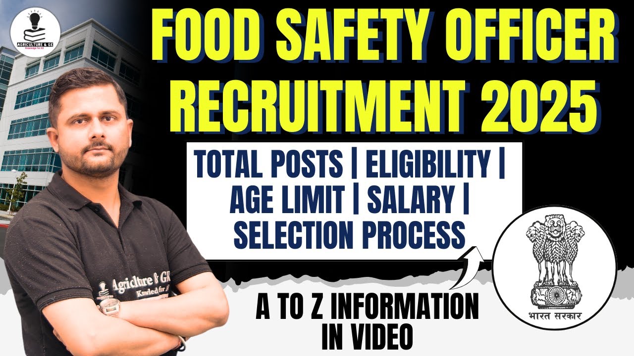 Food Safety Officer Recruitment 2025 | Pondicherry Food Safety Officer ...