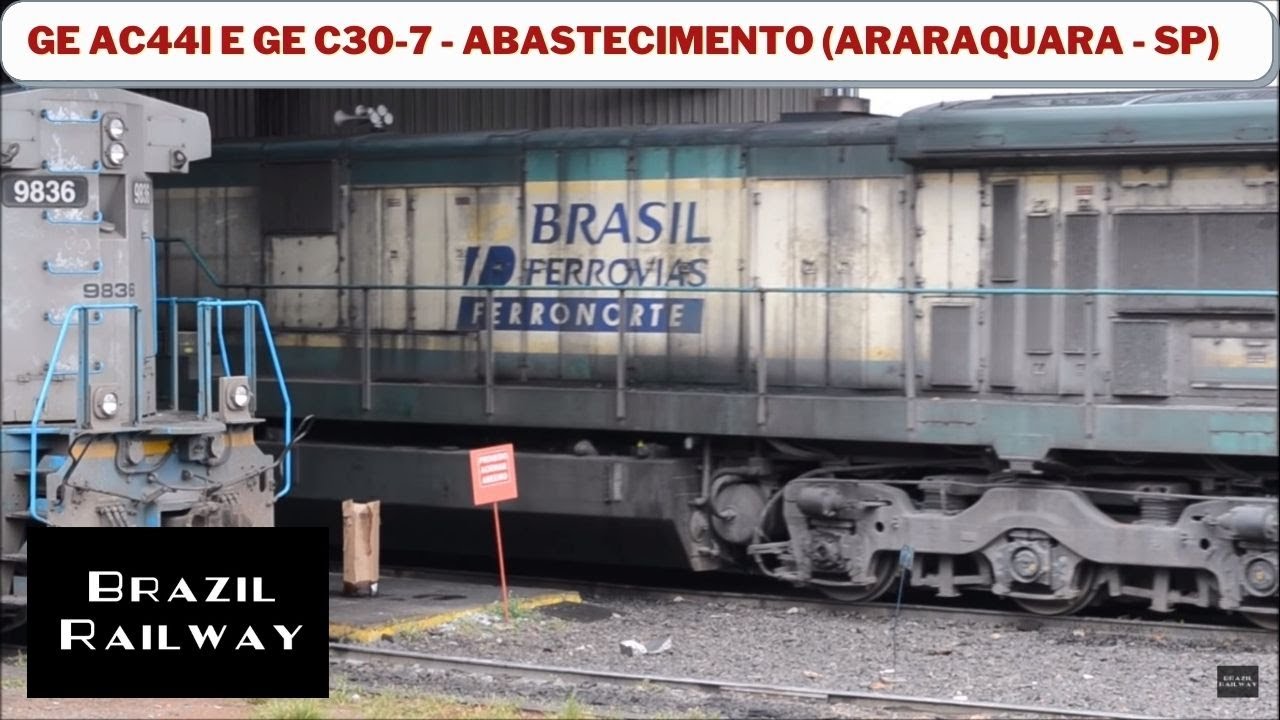 GE AC44i e GE C30-7 - abastecimento (Araraquara - SP) - YouTube