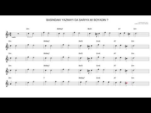 Nota Akor Eşlik - Başındaki Yazmayı da - C Instruments ( Re )