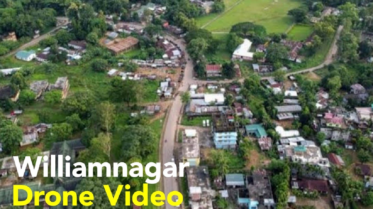 Drone View of Williamnagar Town 😊😊😊😍 - YouTube