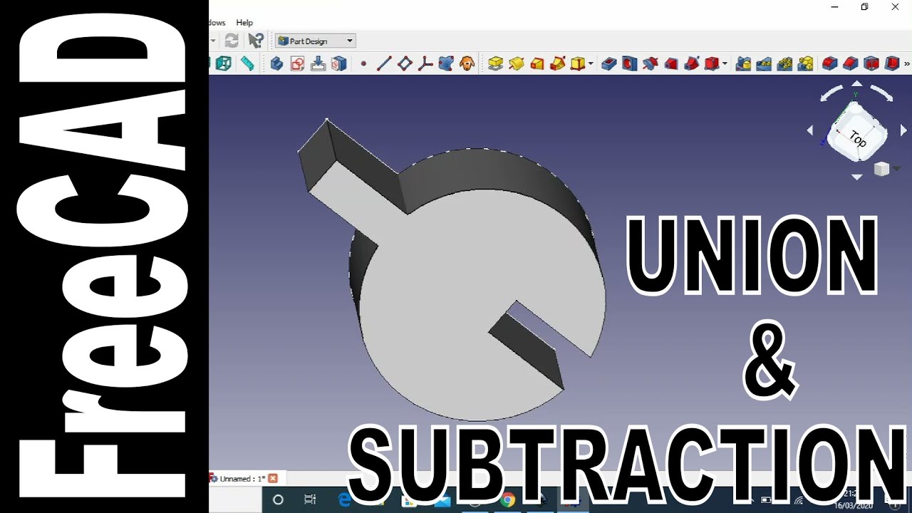 FreeCAD: Union / Subtract Sketch Geometry from another - YouTube