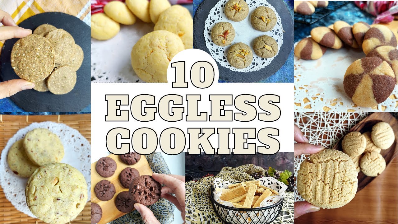 10 Eggless Cookies Recipe | easy cookies recipe | learn how to make ...