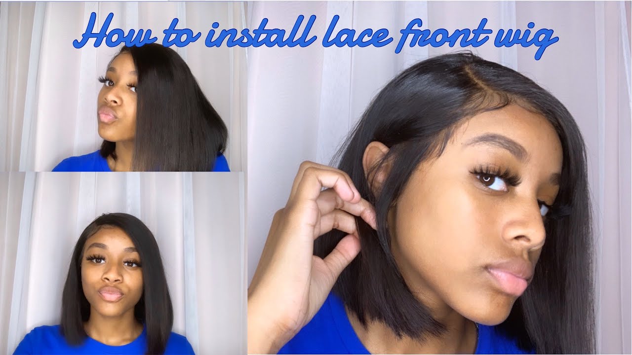 Step by step how to install lace frontal wig| bob cut - YouTube