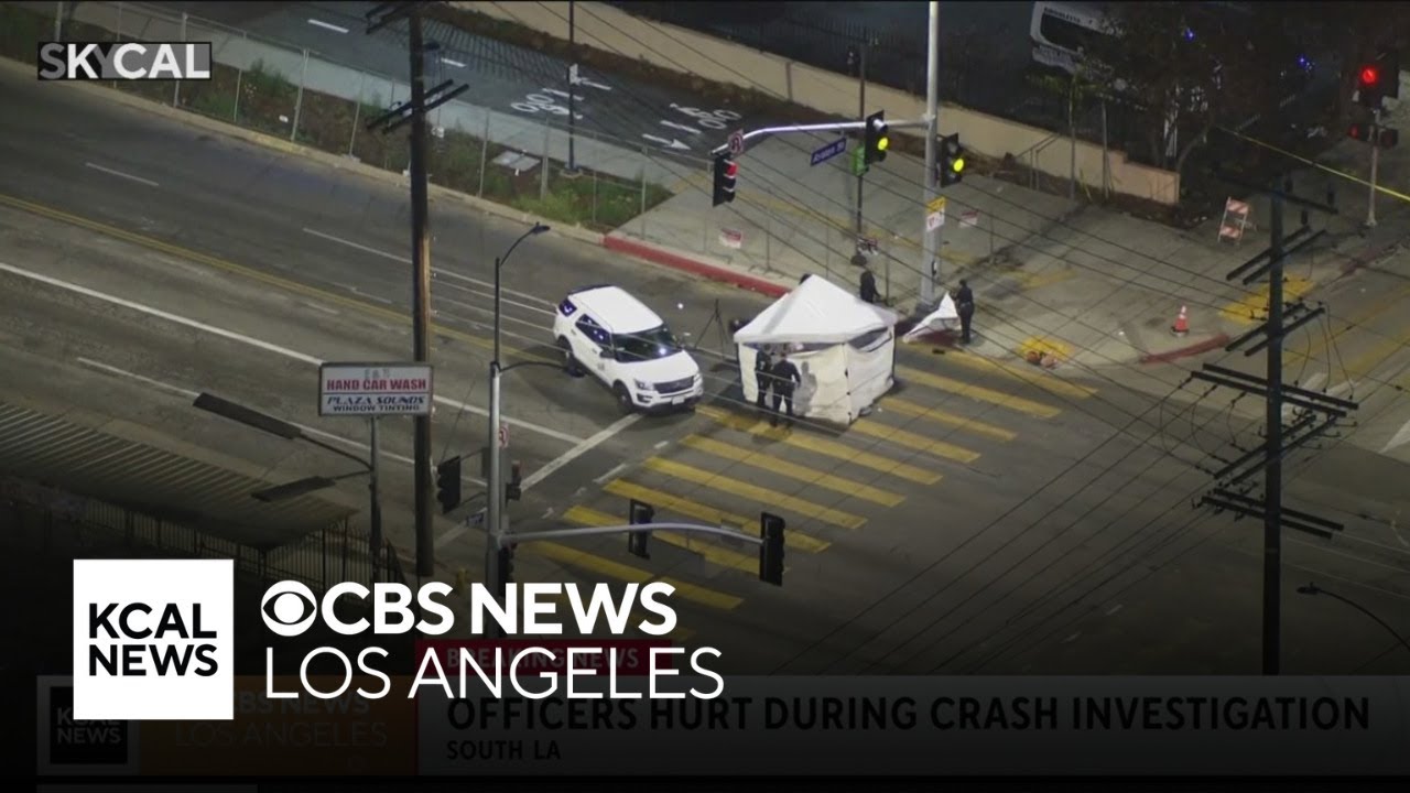 2 LAPD officers injured after car crashes into them during deadly hit ...