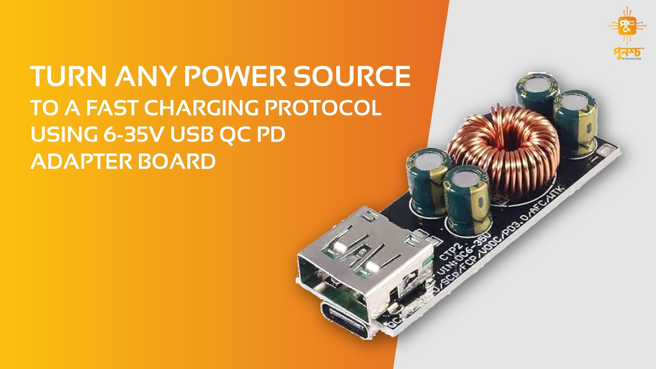 USB Quick Charge Adapter with 6-35V Input and USBA/USBC output with ...