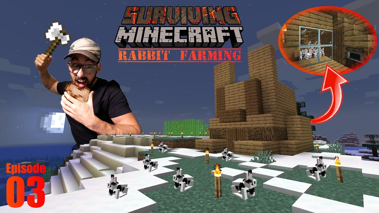 I Made a Beginner Rabbit Farm Without Redstone! | Surviving Minecraft ...