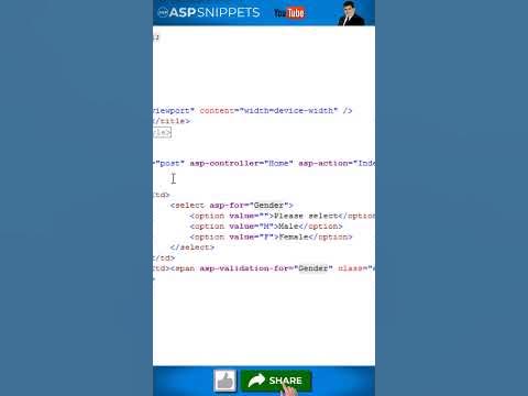 Perform Server Side DropDownList validation in ASP.Net Core MVC - YouTube