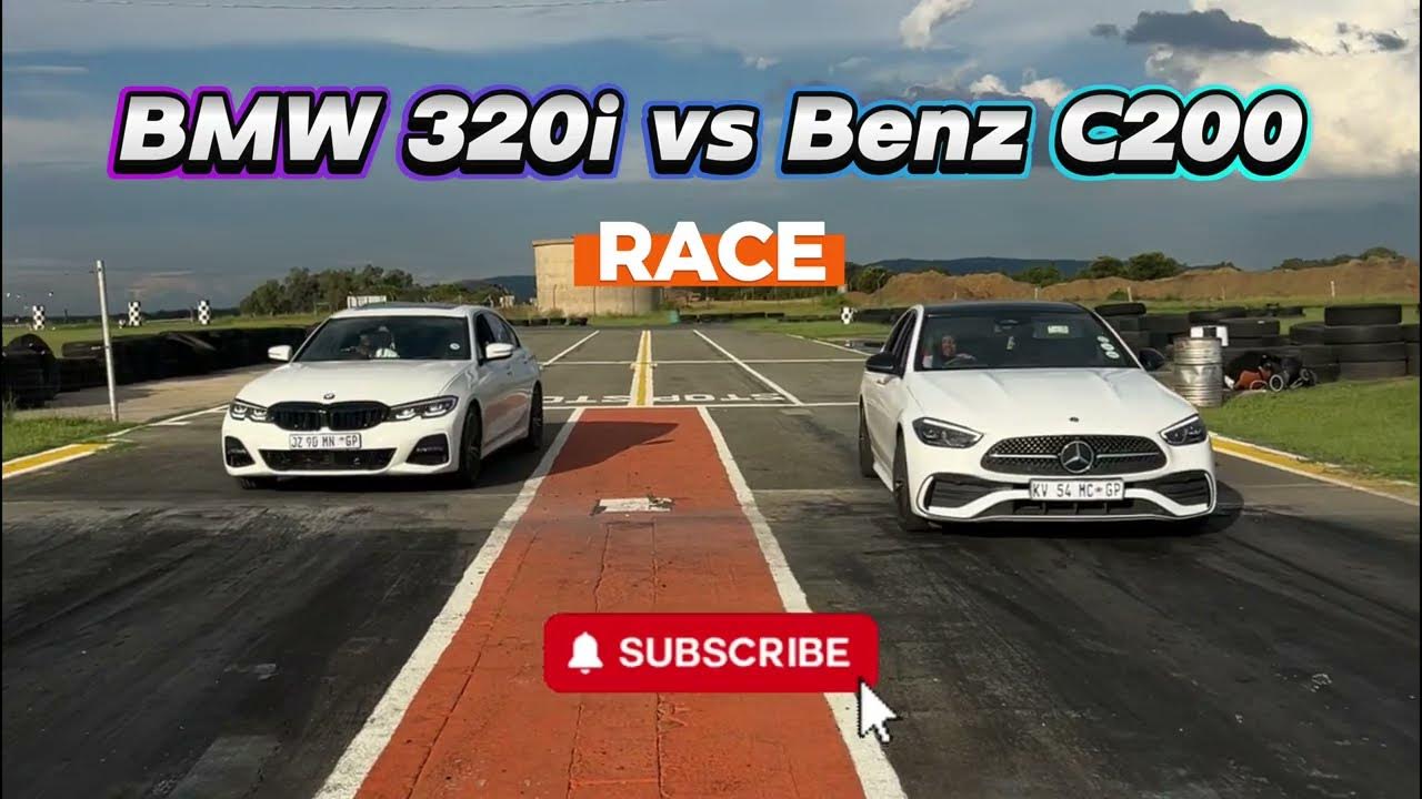 1/4 Mile Drag Race! BMW 320i vs Mercedes-Benz C200 - YouTube