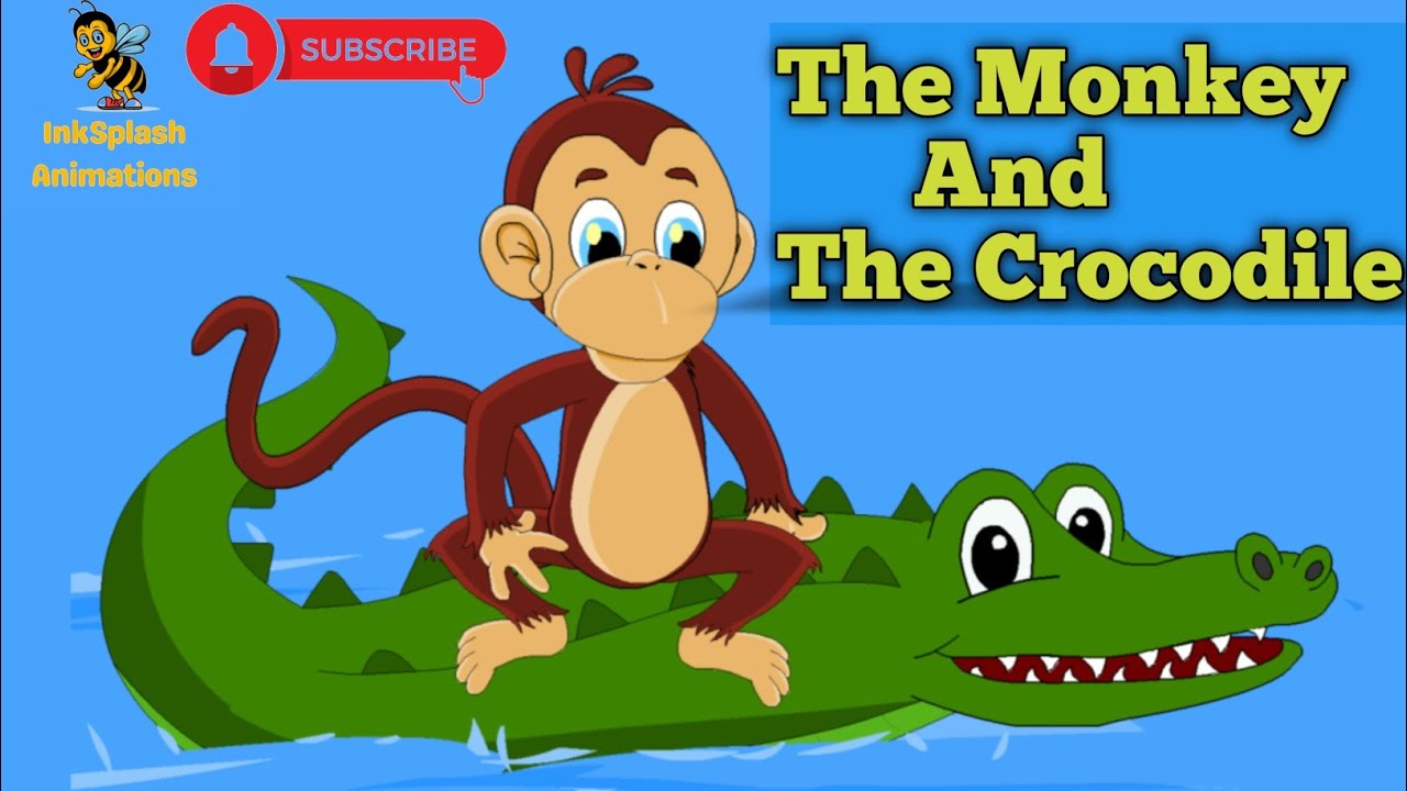 | The Monkey 🐒And The Crocodile 🐊 | Short Moral Stories For Kids ...