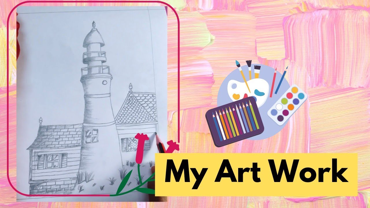 My Art Work | Pencil Sketch Work | Khwabon Ki Manzil - YouTube