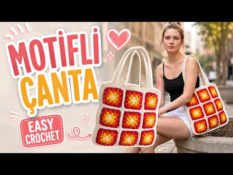 En Kolay Motifle Tığ İşi Çanta Yapıyoruz / 2. Bölüm