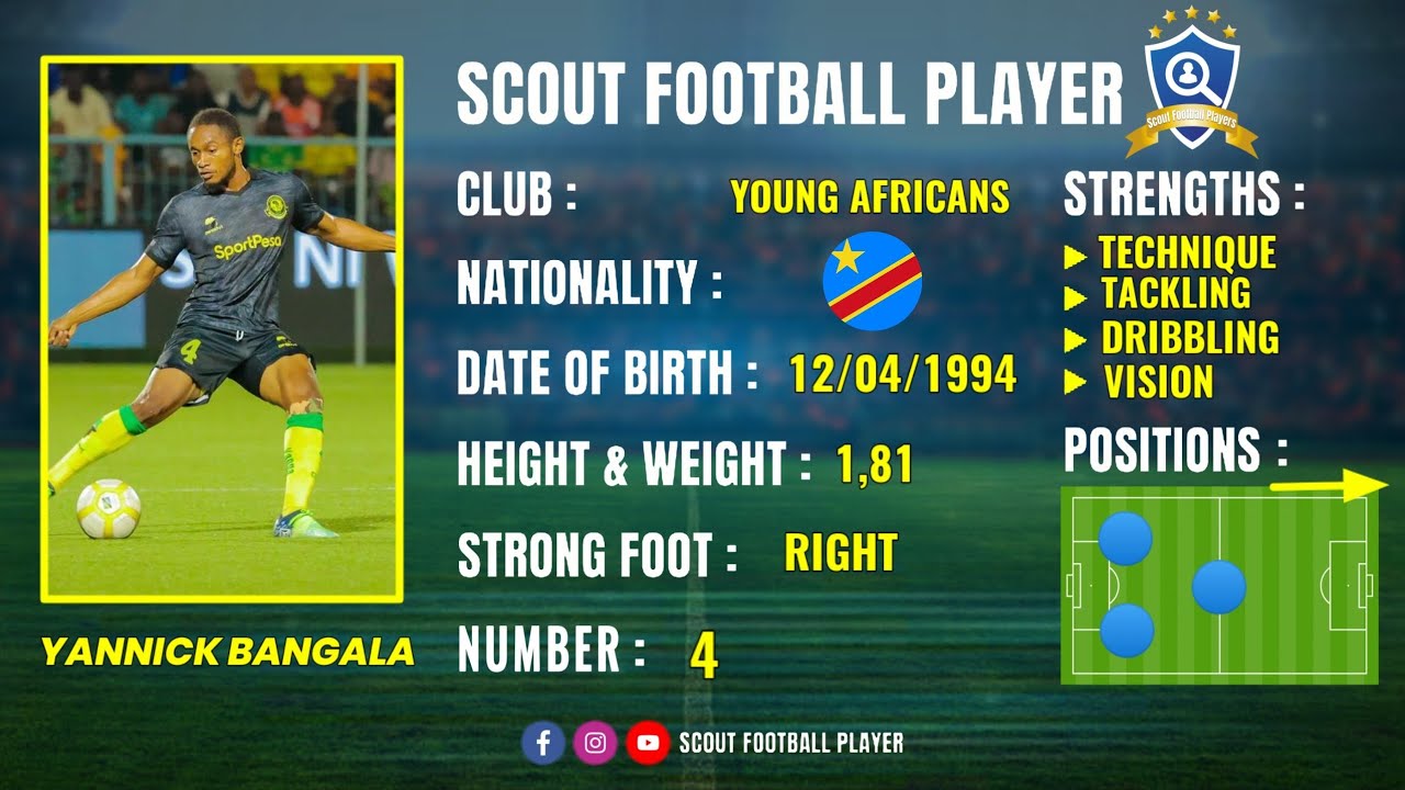 YANNICK BANGALA 🔵 MIDFIELDER AND CENTRE DEFENDER 🔵 YOUNG AFRICANS 🔵 ...