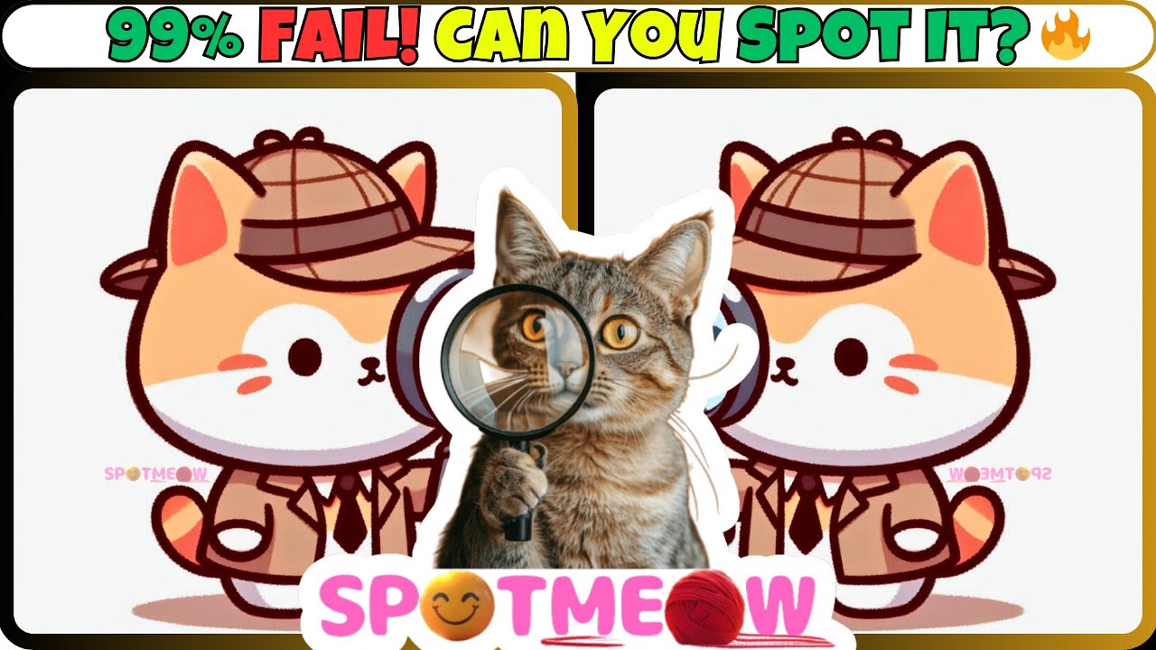 😸🧩 Spot Three Differences | 99% fail. Can you spot it? 🧩😸 - YouTube