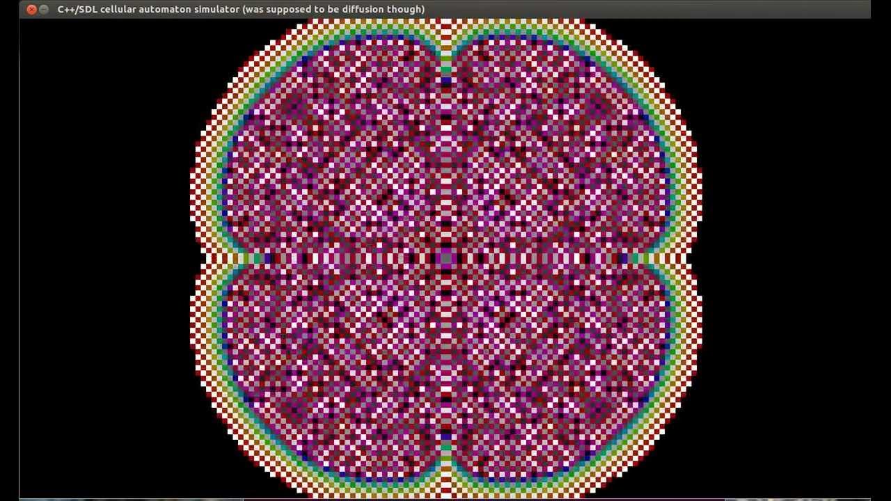 C++ SDL Cellular Automaton Demo (or Accidental Psychedelic Effects...) - YouTube