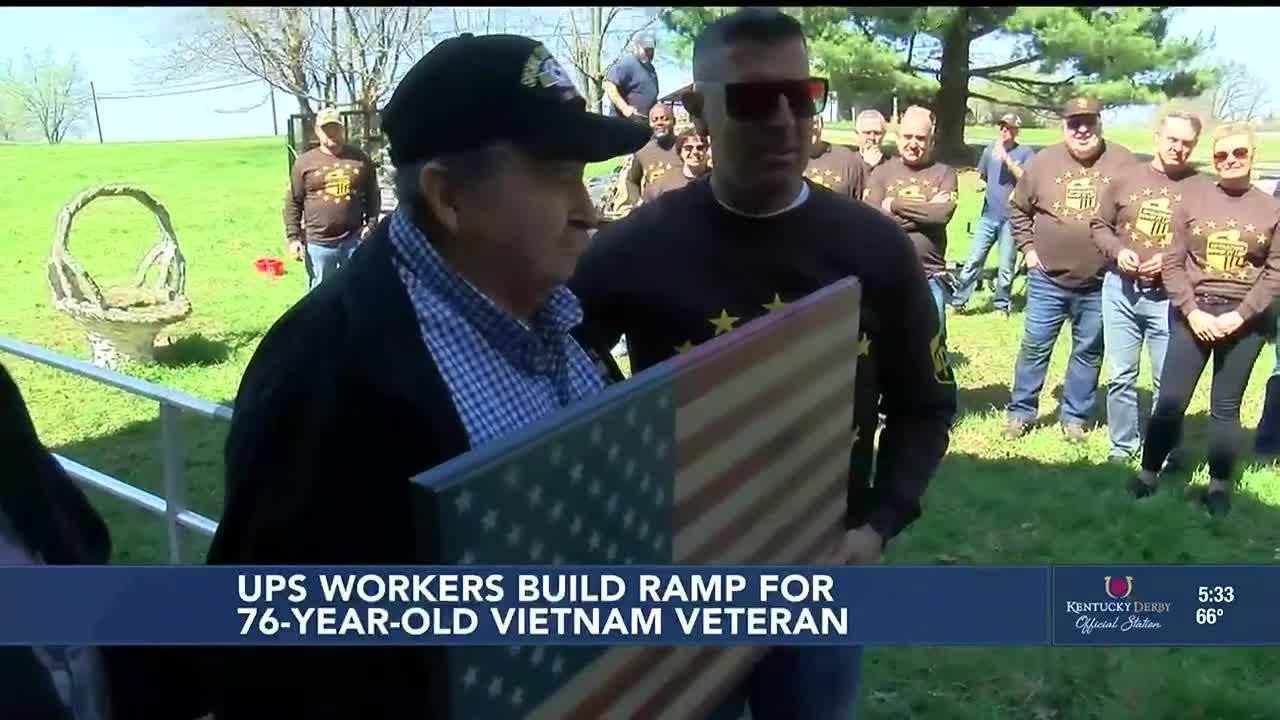 UPS workers build ramp for Vietnam veteran - YouTube