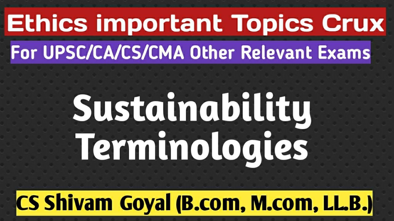 Sustainability Terminology | Sustainability Terminologies meaning - YouTube