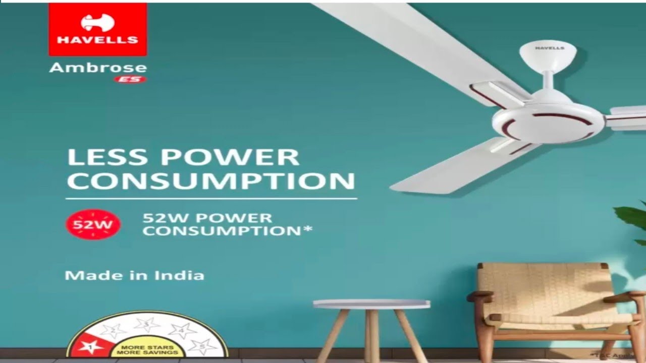 Havells Ambrose ES 1Star Ceiling fan Review #ceilingfan #havells - YouTube