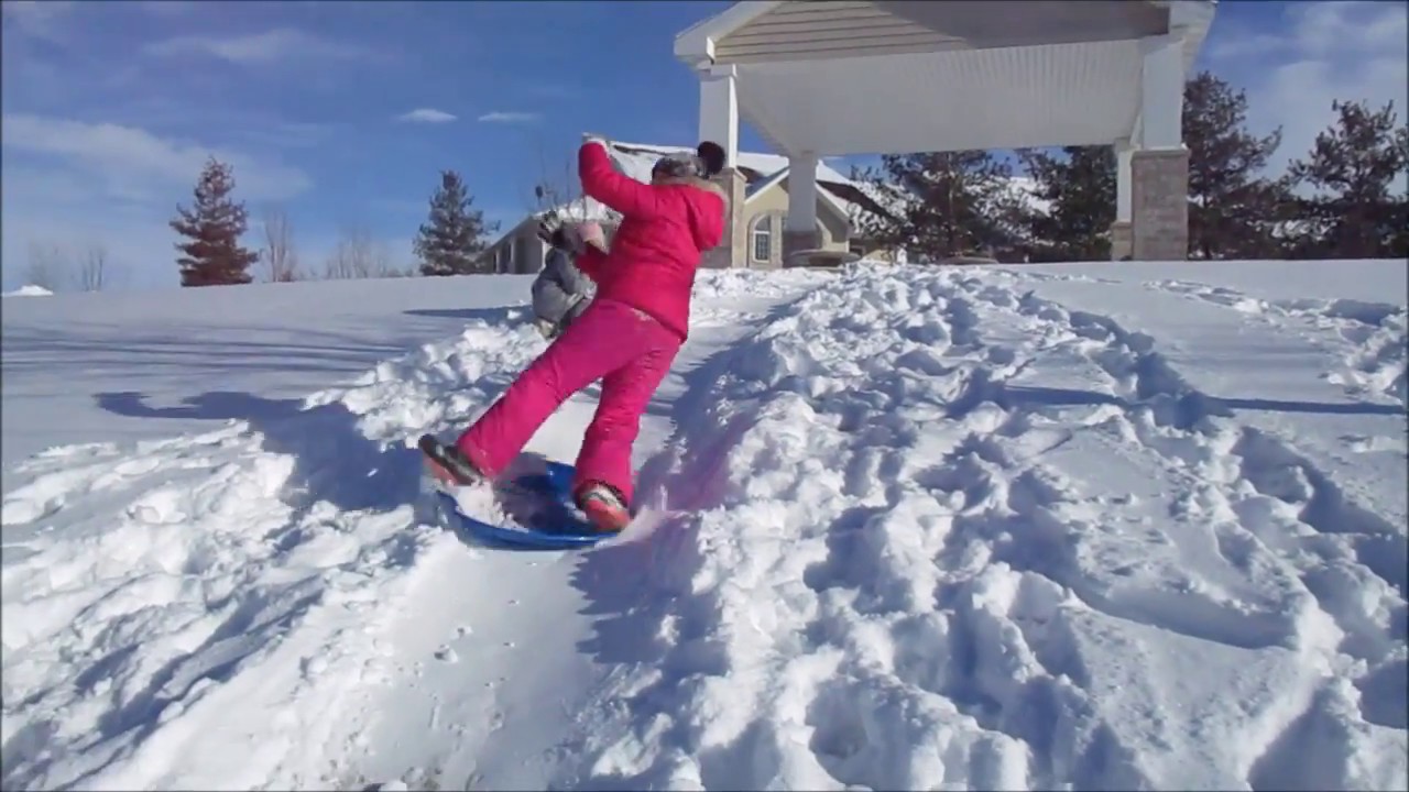 We Invented SLED-BOARDING: SNOWBOARDING on a SLED. :) Winter FUN in the ...