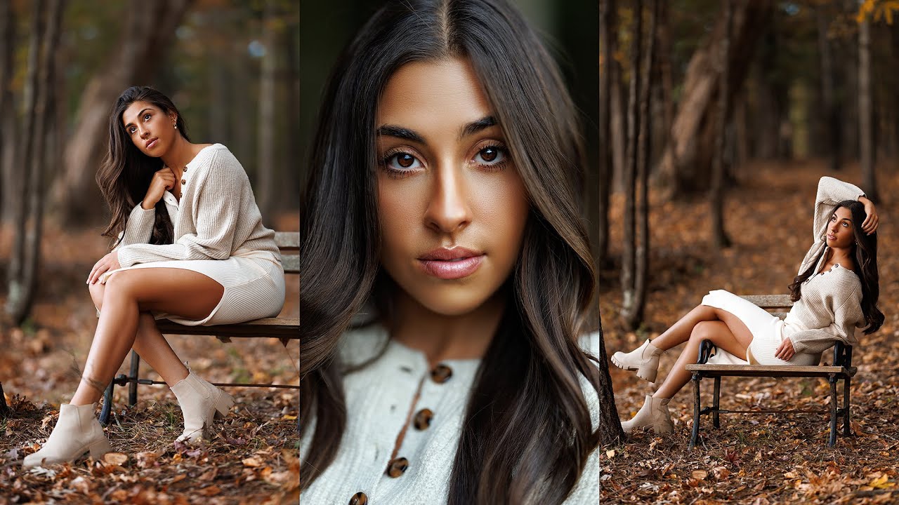Creative Model Portraits in the Forest! Girl Photography with Backlight ...