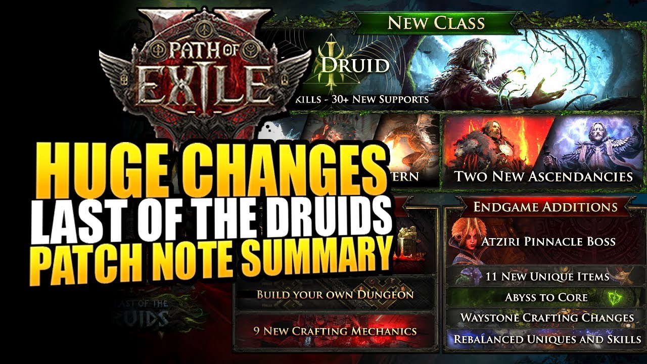 PoE 2 Last of the Druids 0.4 Patch Note Summary - HUGE Changes Are ...