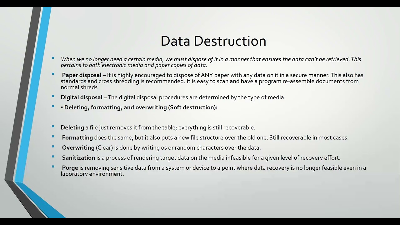 Data Destruction (Purging , Degaussing, Shredding) - YouTube