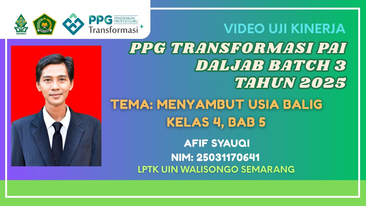 Uji Kinerja Mengajar PAI - Tanda-tanda balig - kelas 4 SD bab 5 - YouTube