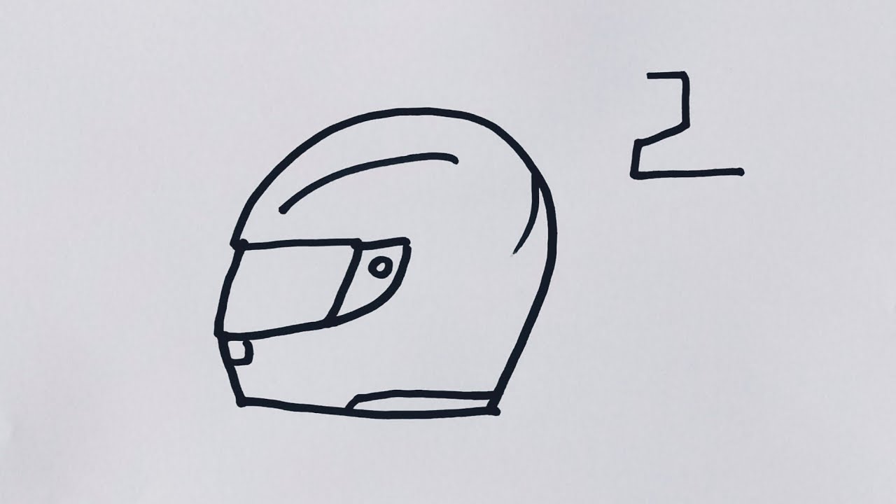 How to draw a Helmet/Helmet drawing step by step/Helmet drawing easy ...