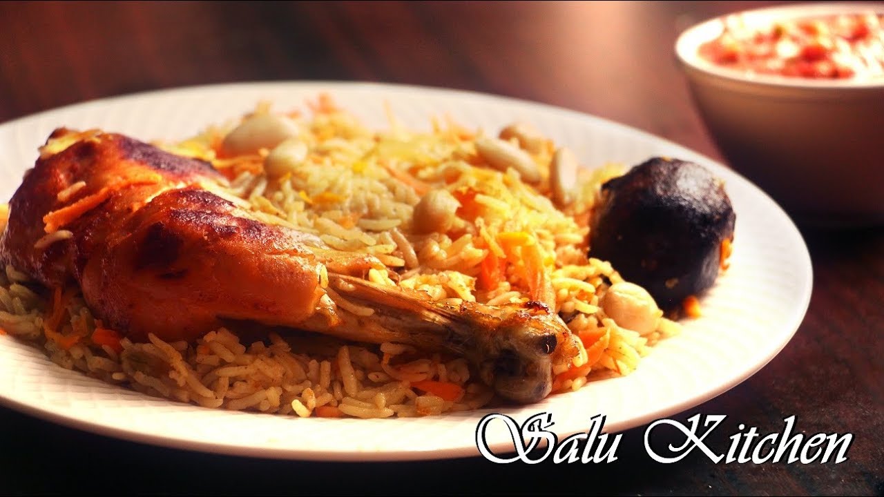 Bukhari Rice With Chicken || Arabic Salad || Salata || Tomato Chutney ...