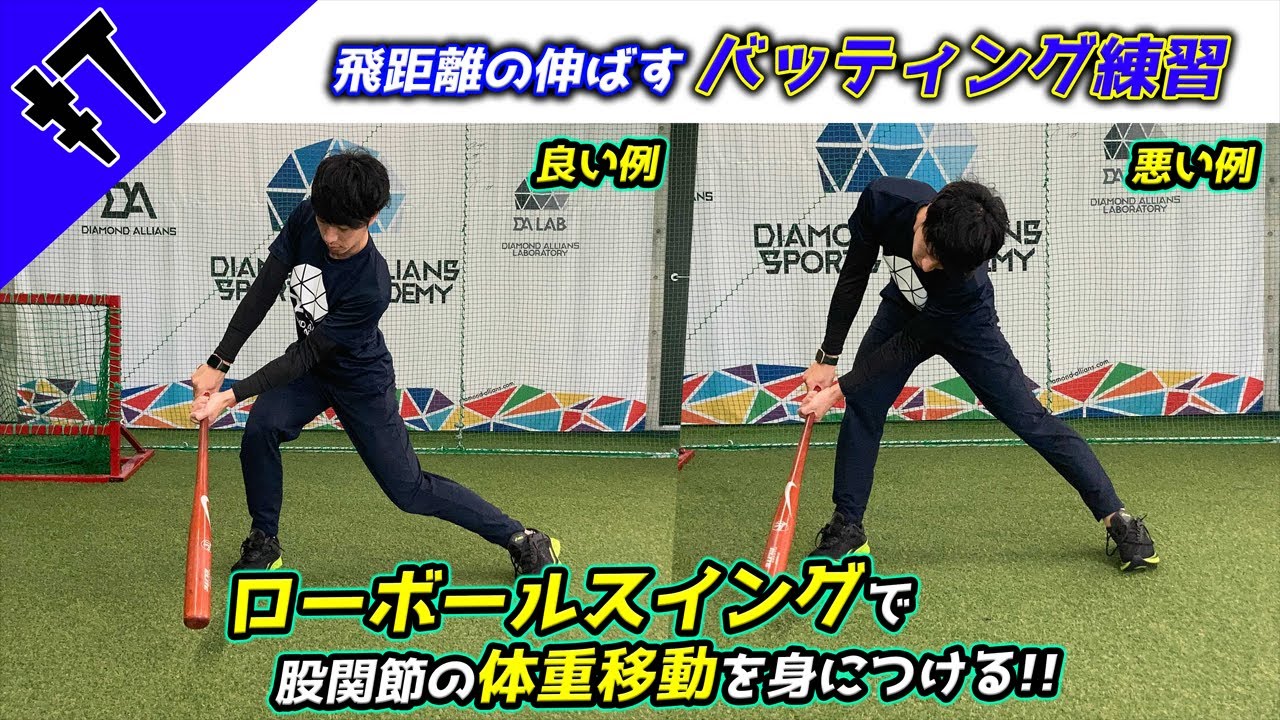 【大谷翔平選手のように打球を遠くに飛ばす方法】体重移動もこれで完璧!『ローボールスイング』で飛距離アップ!|打撃編 Youtube