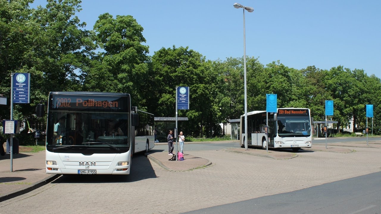 Stadthagen ZOB Am Viehmarkt historisch, Flair mit Bussteige, central ...