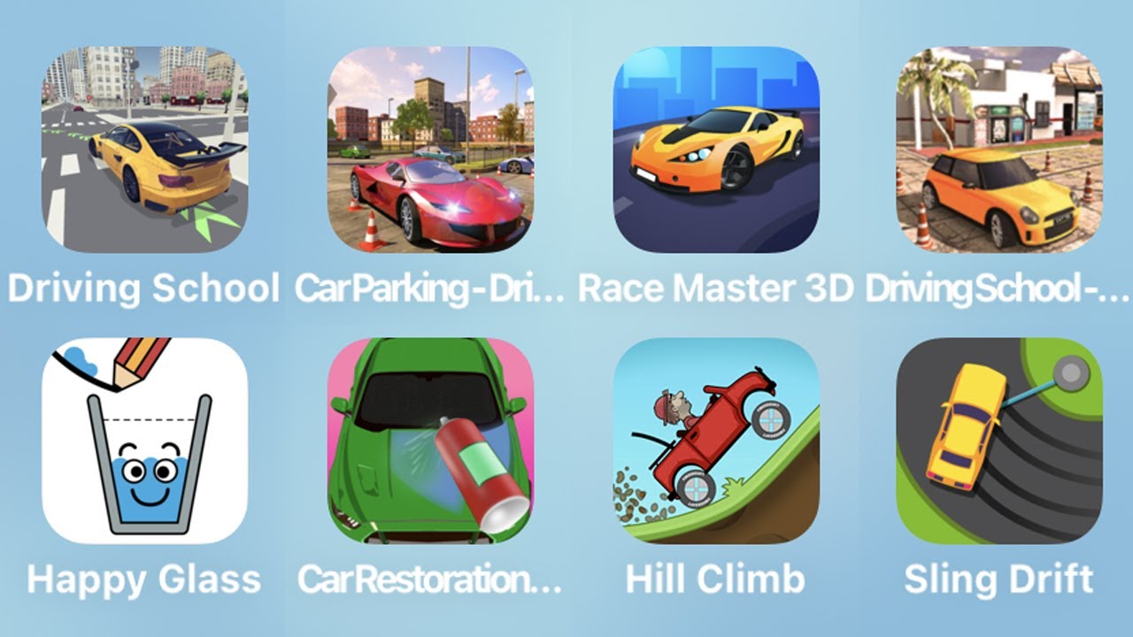 Driving School, Car Parking Driving School, Race Masster 3D and More ...