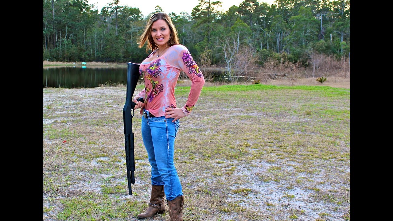 SHOOTING the Stevens 12 GAUGE SHOTGUN at short range...Girls Shooting ...