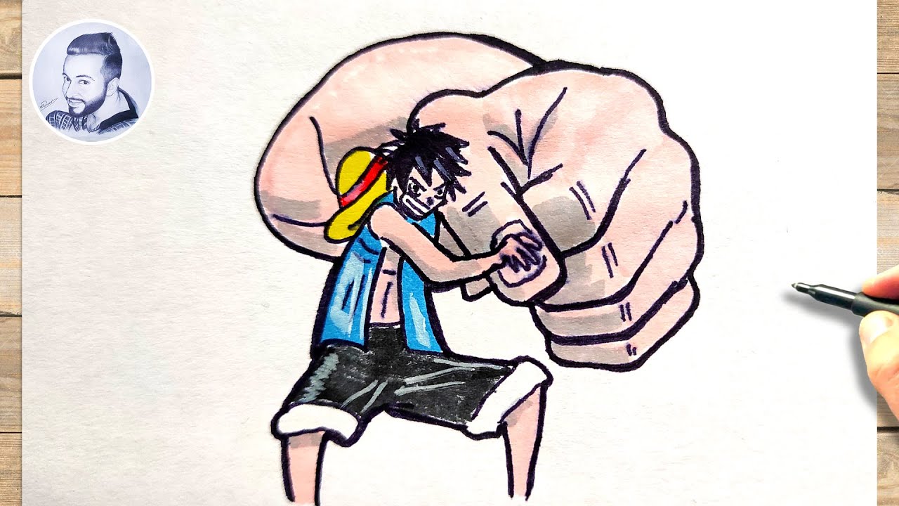 Tuto comment dessiner luffy gear 3 facilement - YouTube