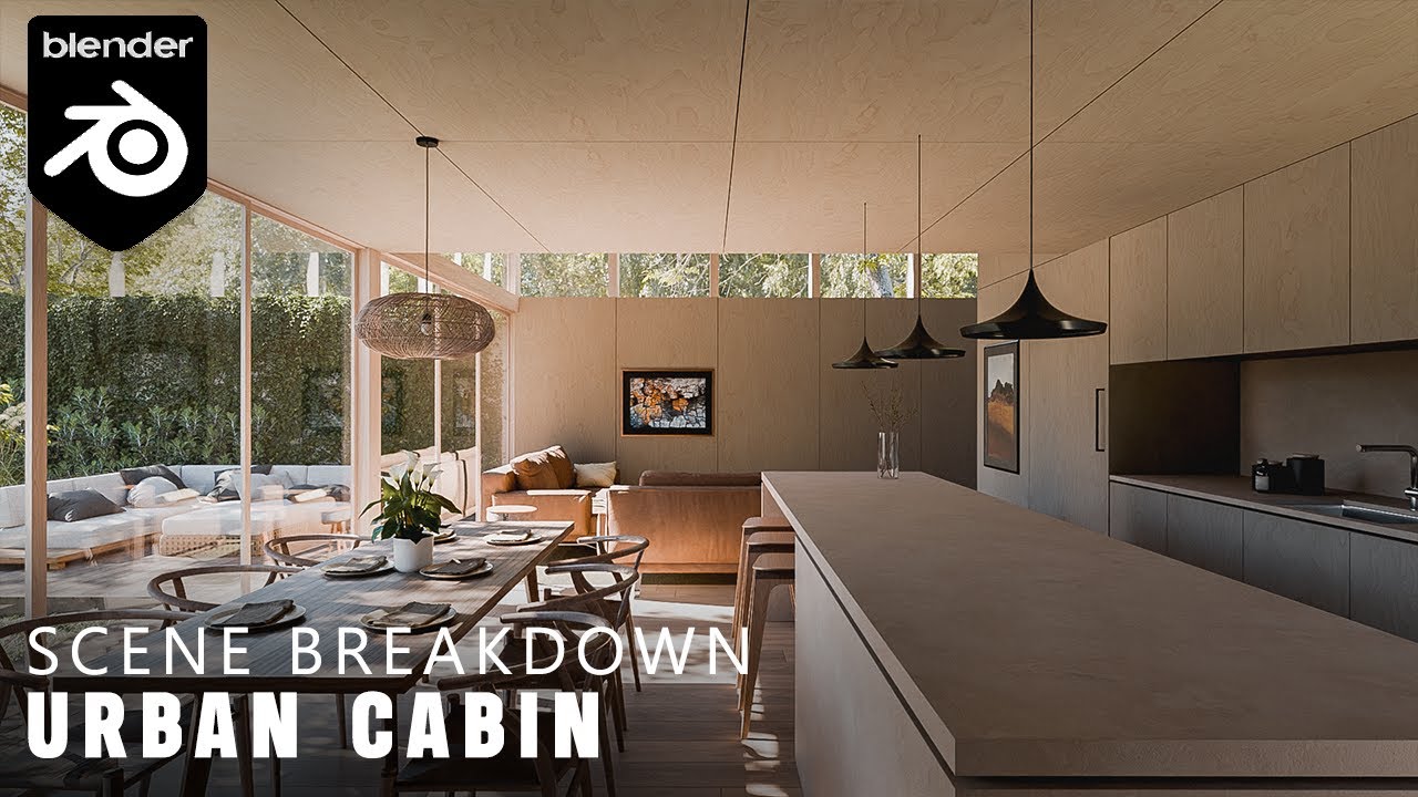 Blender Interior Render Breakdown - Urban Cabin - YouTube
