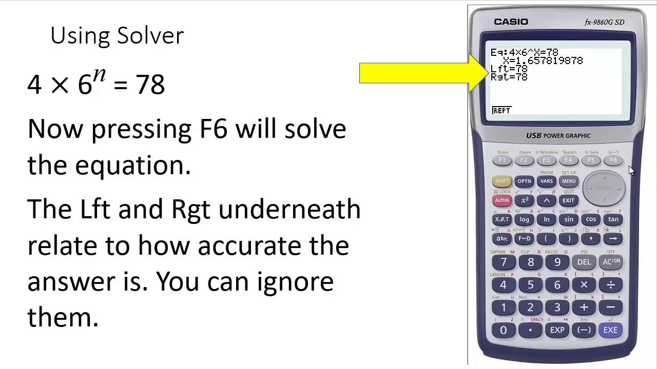 Using Equation Solver on the Graphics Calculator - YouTube
