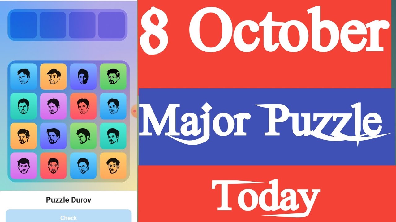 8 October Major Puzzle Solution | Major puzzle durov Solved Today ...