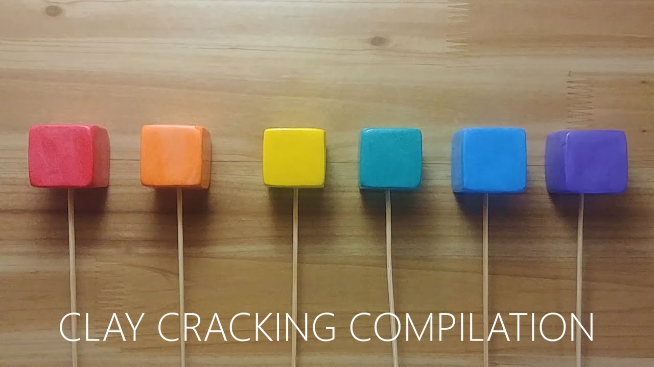 Rainbow square clay cracking compilation 무지개 네모 점토 부수기 위주로 편집 - YouTube