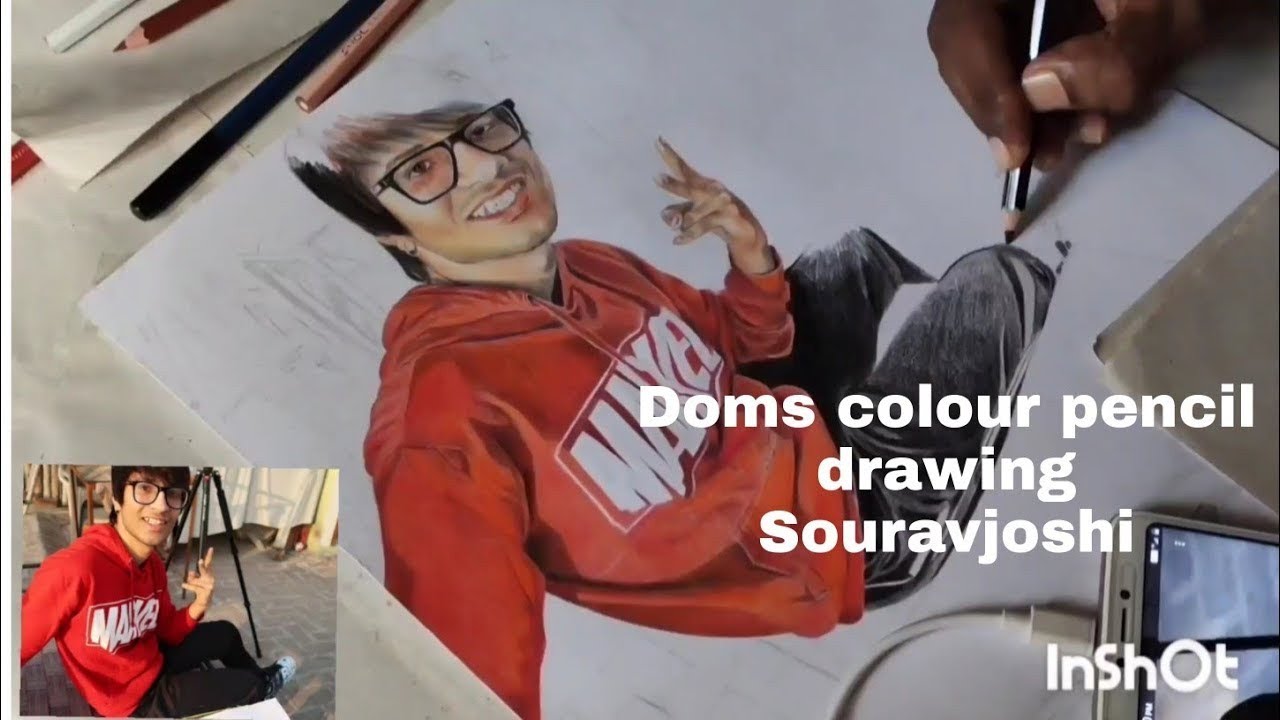 doms colour pencil drawing - YouTube