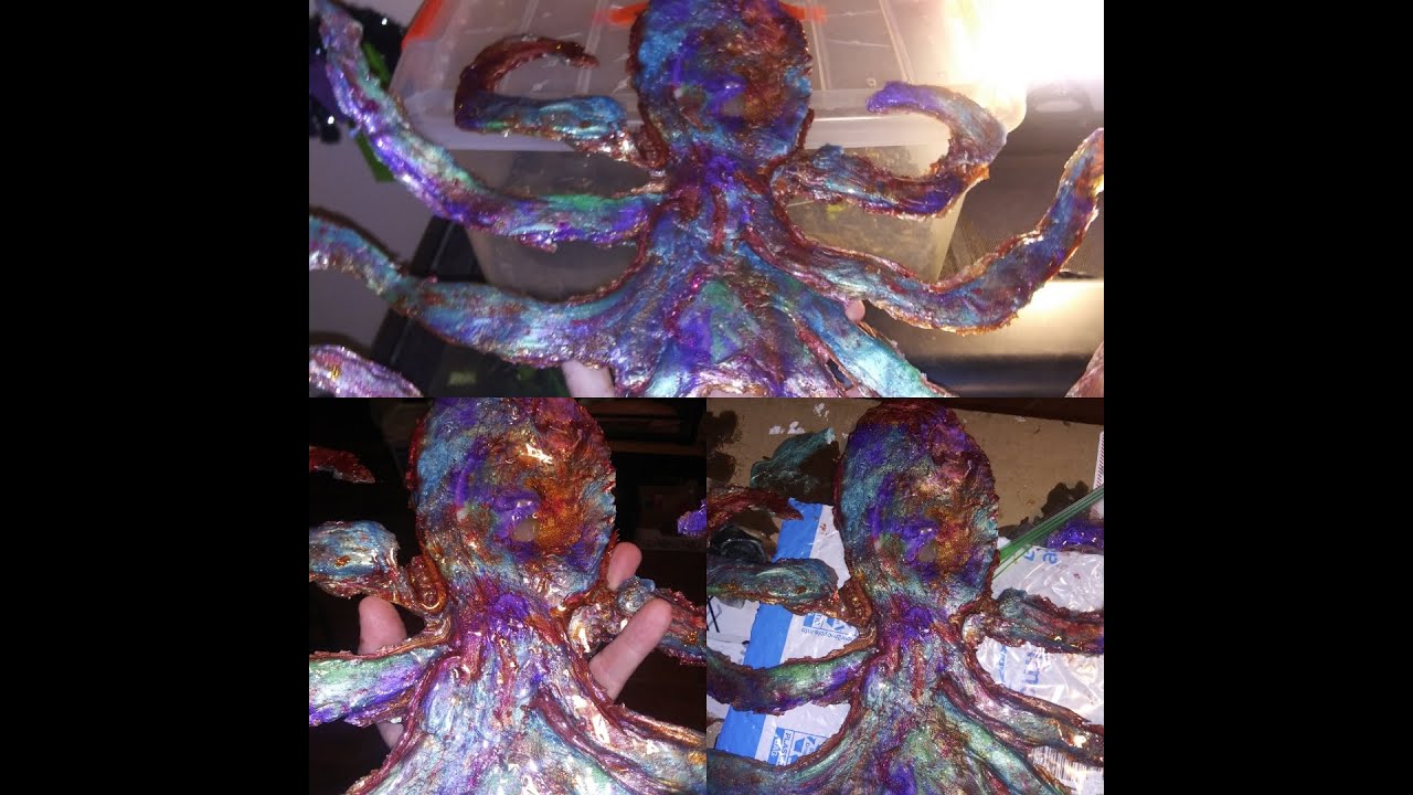 DIY Resin Octopus made with homemade stencil. - YouTube