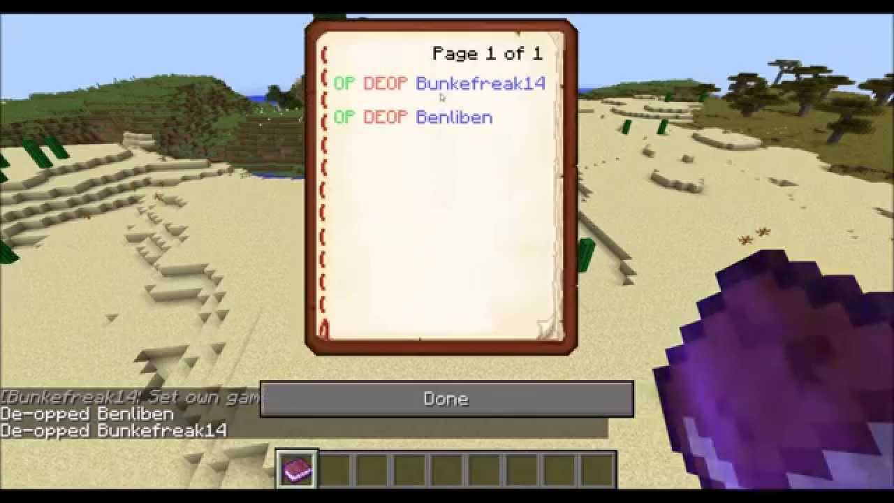 Server OP Control Book in Minecraft vanilla - YouTube