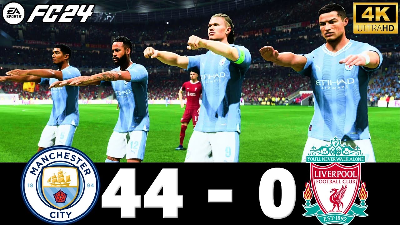 FC 24 - RONALDO, MESSI, MBAPPE, NEYMAR ALL STARS - MAN CITY 44 - 0 ...