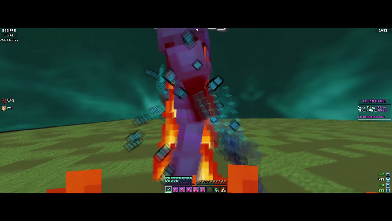 Minecraft pot pvp with an ultrawide monitor - YouTube
