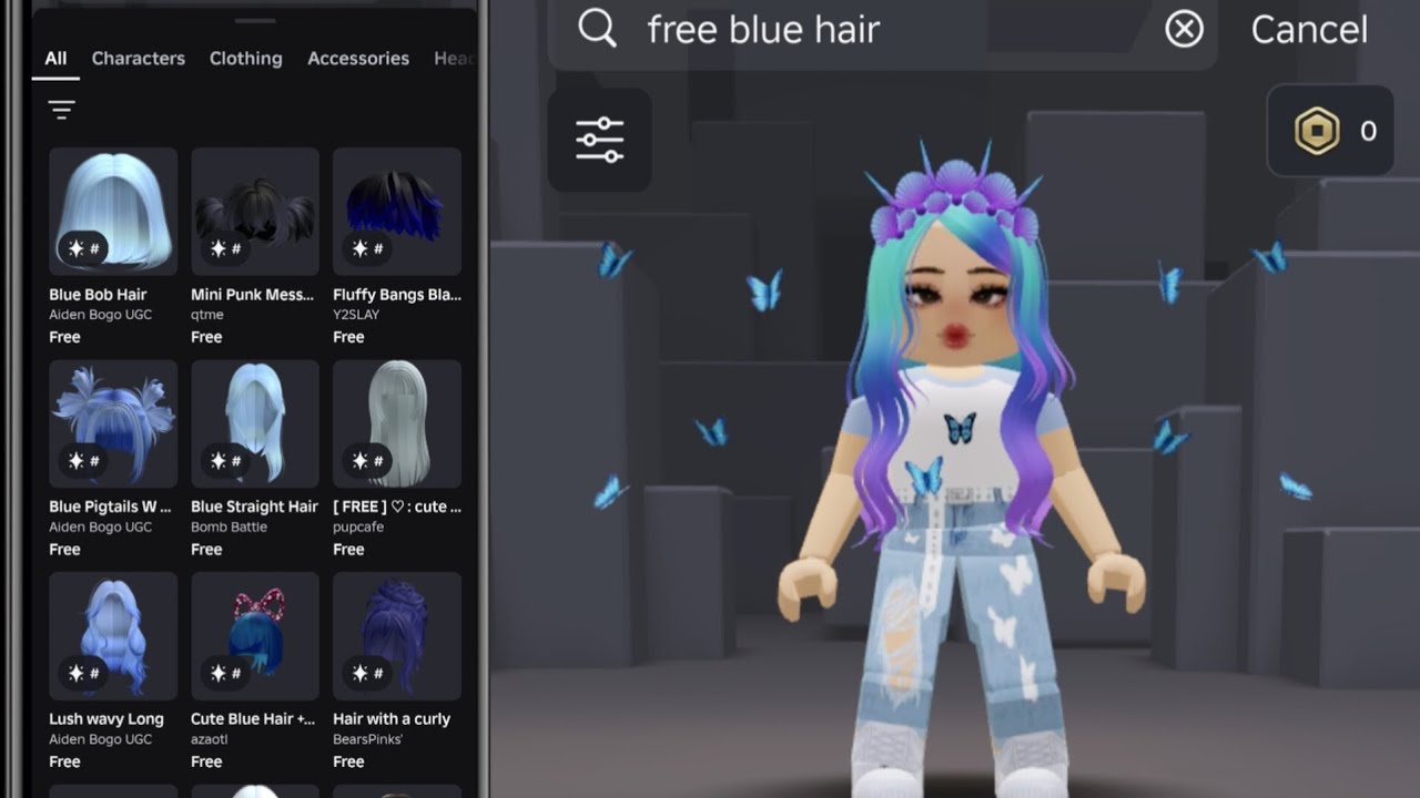 come ottenere capelli blu gratis su Roblox - YouTube