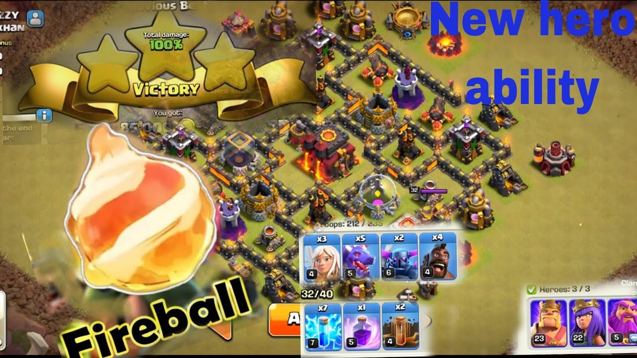 COC New hero Grand warden And New "Fireball' ability .Dyjac cis attack ...