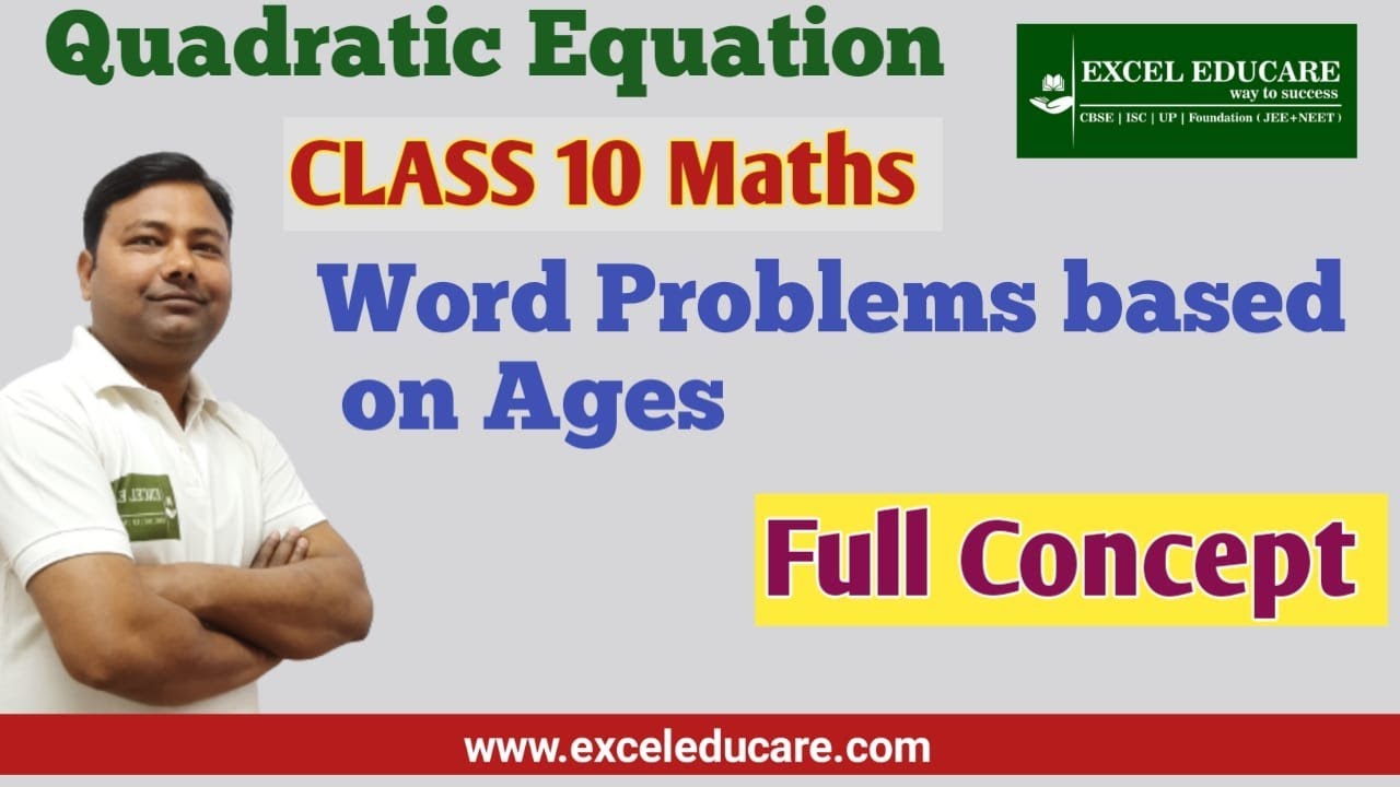 quadratic equation word problems based on age | quadratic equation word ...