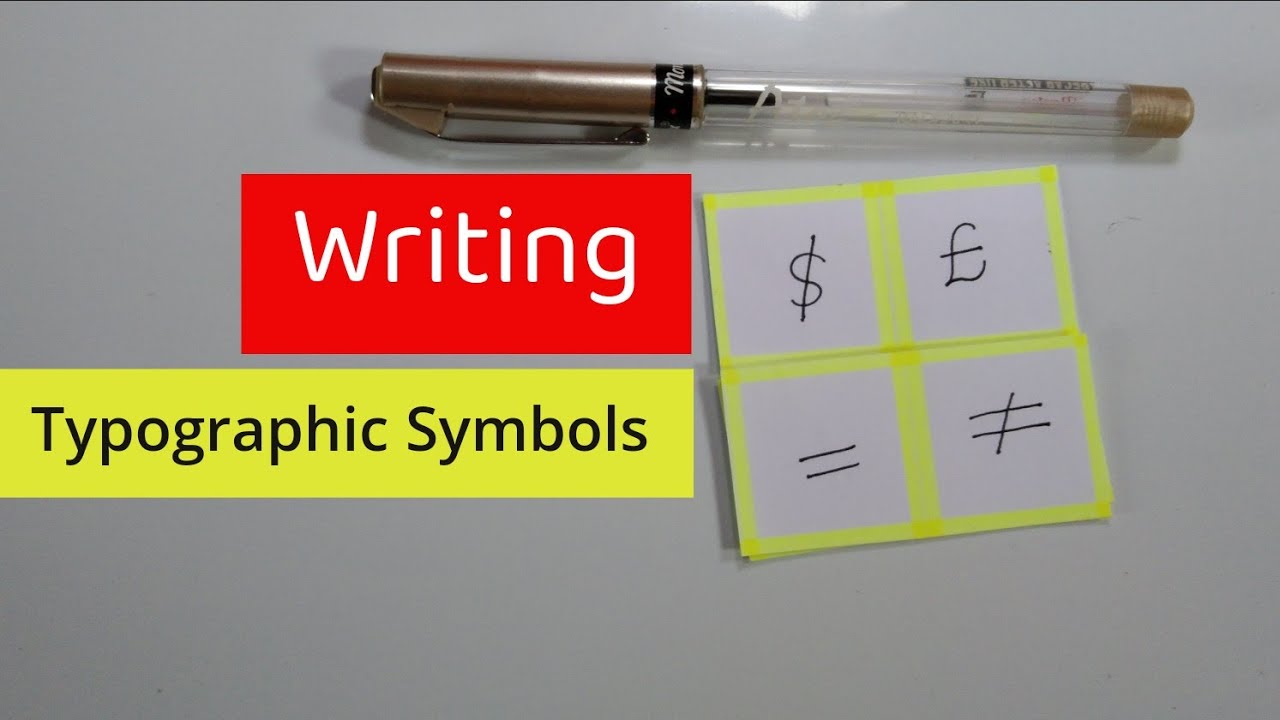 Writing Typographic Symbols|Name Of Symbols - YouTube