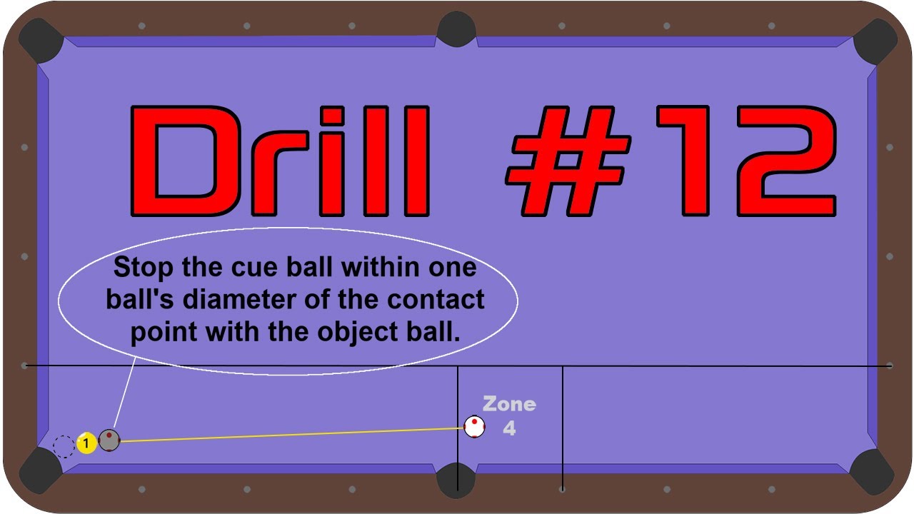 Pool Practice Drill #12 | BU Exam 1 Stop Shot Zone 4 ...